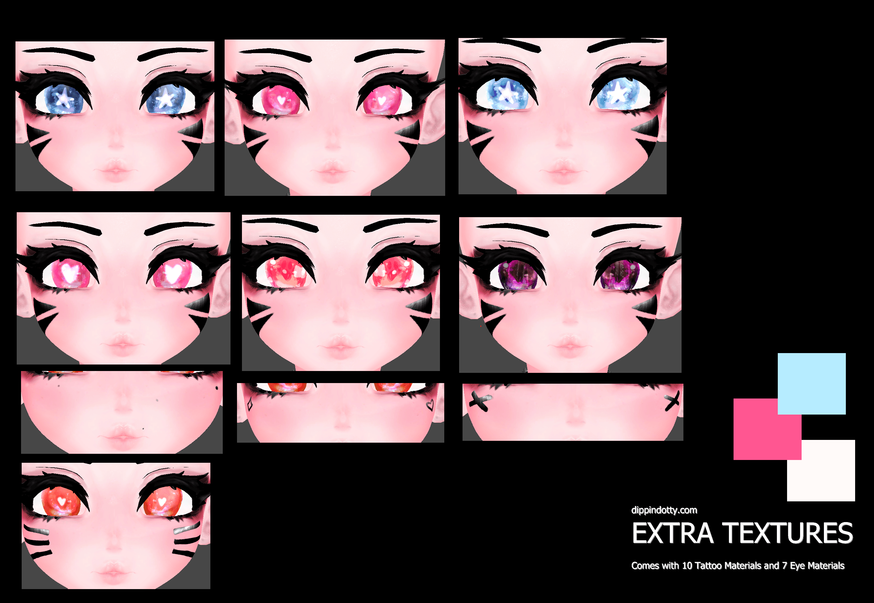 ╭┈ヾ Eye and Tattoo Textures [FireFox🔥DLC] – DippinDotty
